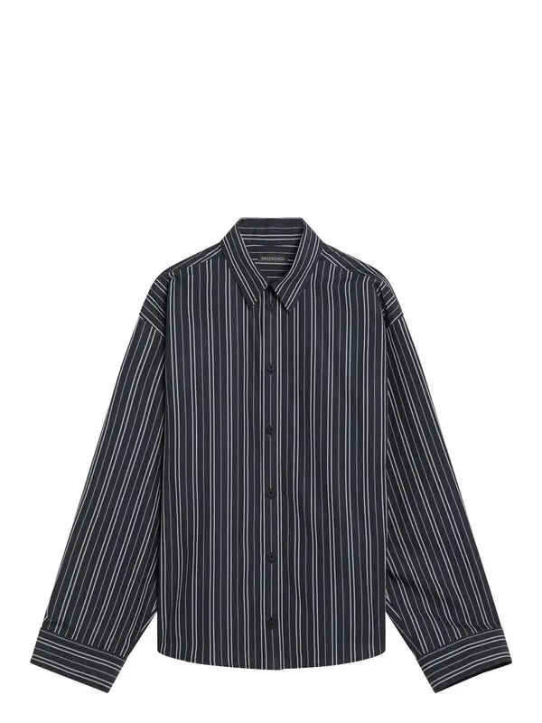 Balenciaga Striped Cotton Shirt - Blue