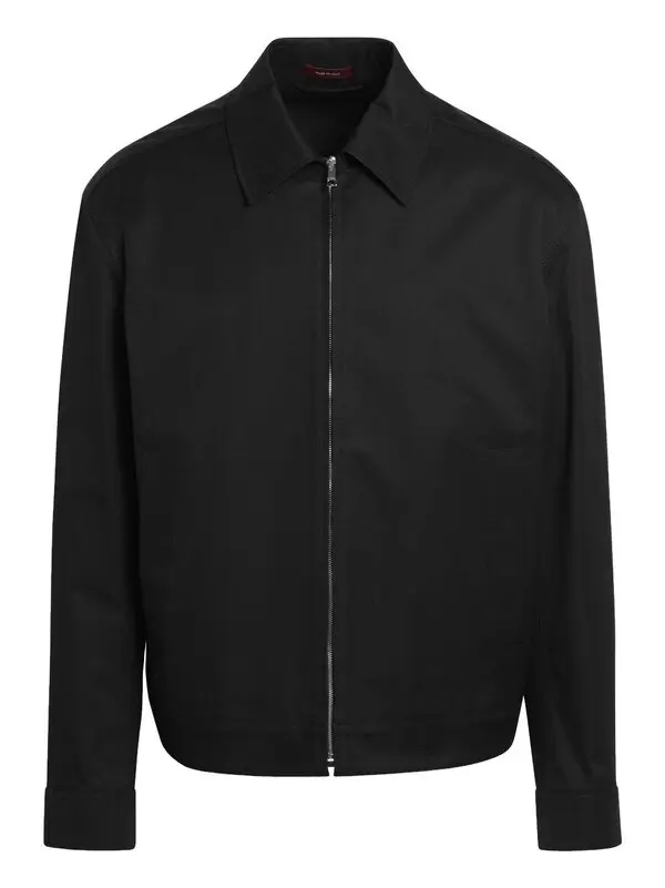 Gucci Cotton Twill Jacket With Web Detail - Black