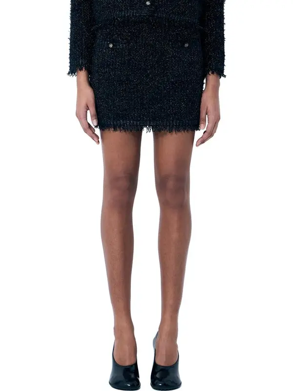 Gucci Lamé Woven Mini Skirt - Black