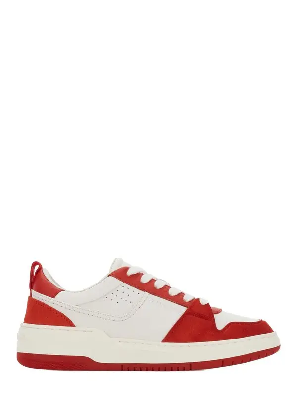 FERRAGAMO Leather And Suede Lace-up Sneakers - Multicolor