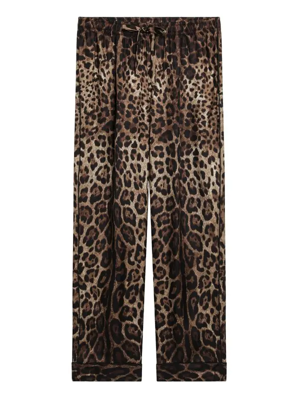 Dolce & Gabbana Leopard-print Silk Mikado Pyjama Trousers - Multicolor
