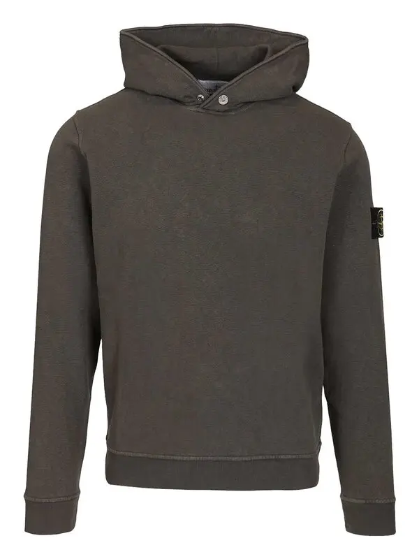 Stone Island Malfilé Cotton Hooded Sweatshirt - Gray