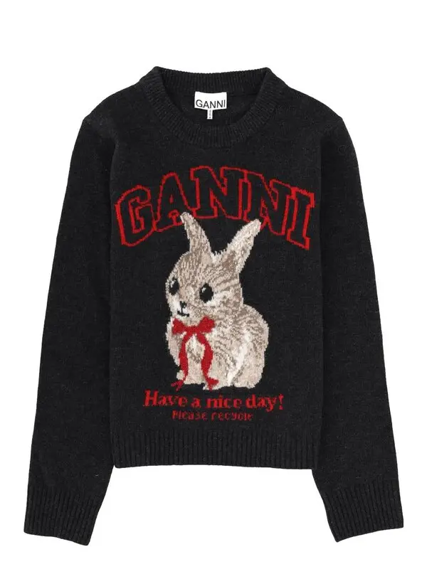 GANNI Wool Jersey Pullover - Multicolor