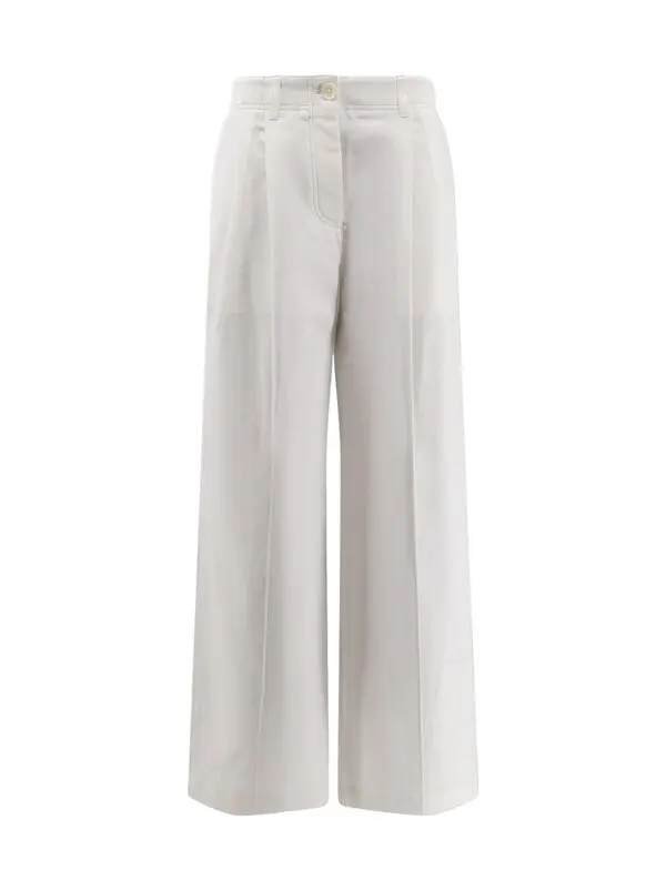 TOTEME Relaxed Cotton Trousers - White
