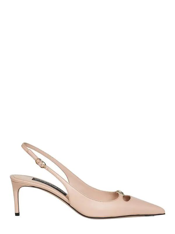 Dolce & Gabbana Nude Silky Nappa Leather Lollo Slingback Pumps - Multicolor