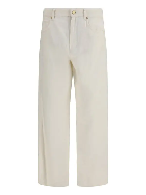 Max Mara Cotton And Linen Blend Straight Leg Pants - Multicolor