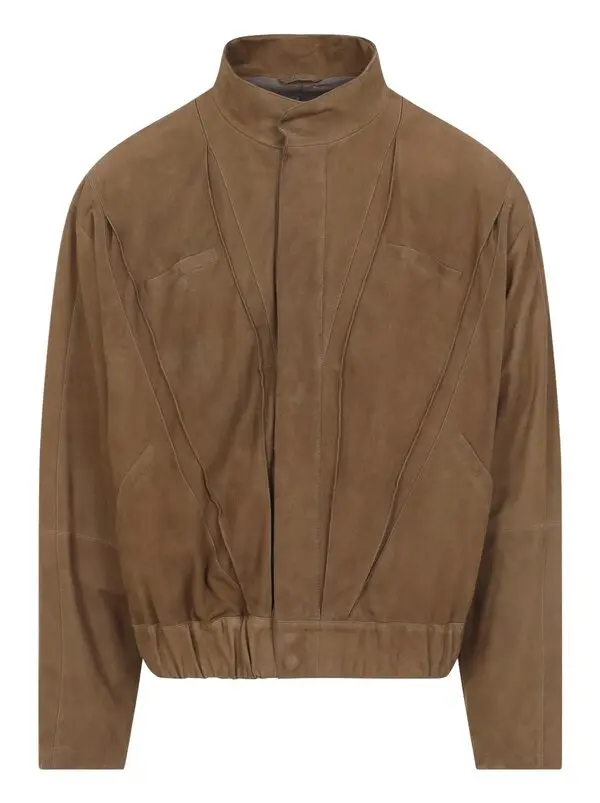 Giorgio Armani Lamb Leather Blouson Jacket - Brown