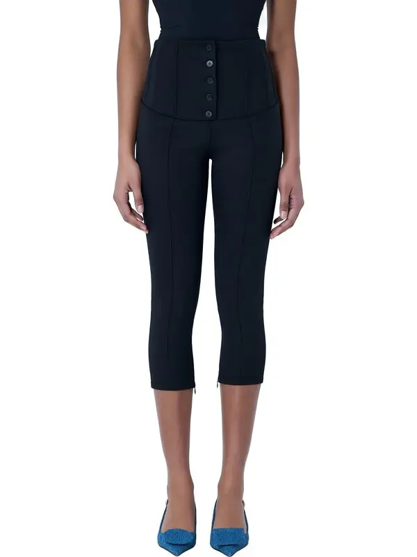 Jacquemus High-waisted Buttoned Cycling Pants - Black