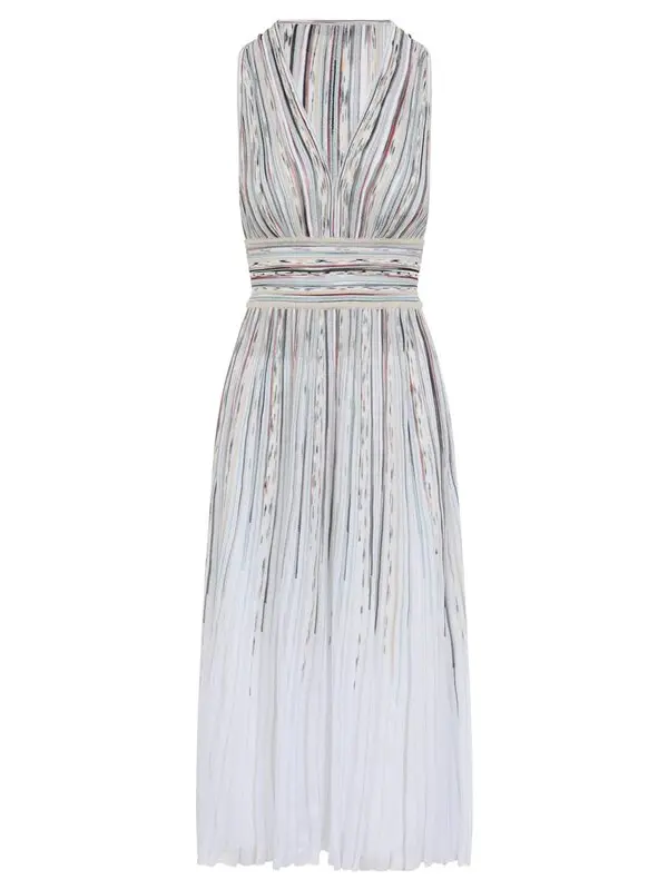 Missoni V-neck Sleeveless Empire Waist Midi Dress - Multicolor