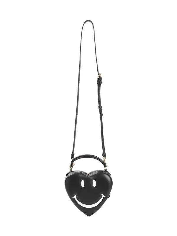 Moschino Heart-shaped Smile Shoulder Bag - Black