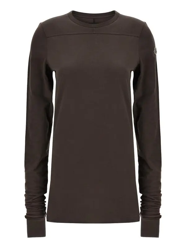 Rick Owens Moncler + Long Sleeve Cotton T-shirt - Brown