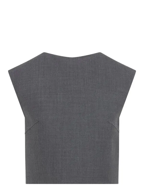 JIL SANDER Sleeveless Wool And Silk Top - Gray
