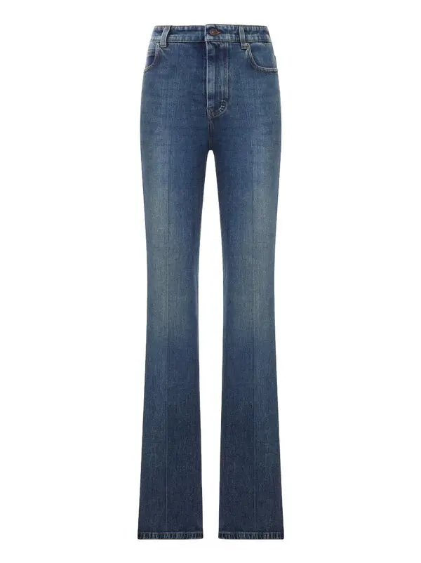 Balenciaga High-waisted Stretch Jeans In Vintage Blue - Multicolor