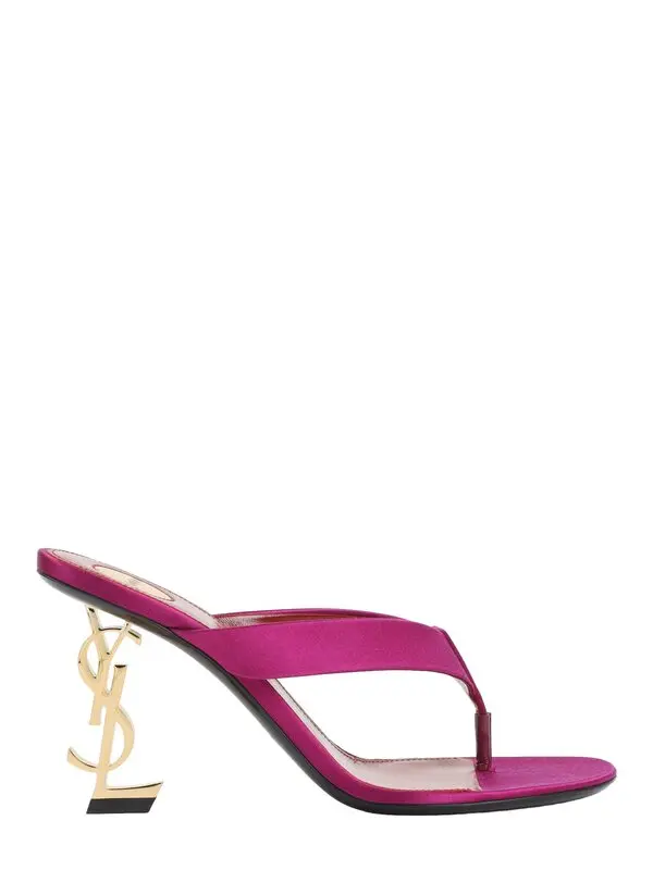 Saint Laurent Opyum 85 Sandals In Satin - Multicolor