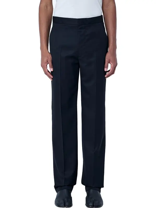 MAISON MARGIELA Mid Rise Wool Blend Tailored Trousers - Black
