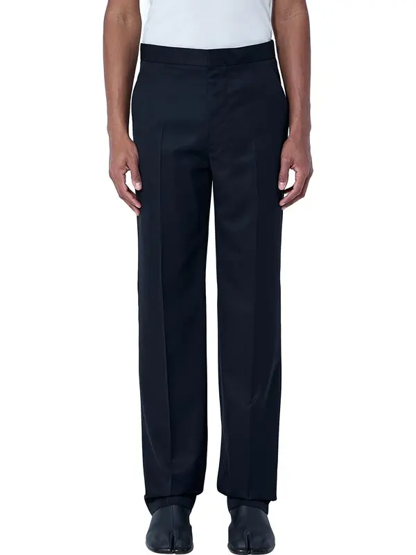MAISON MARGIELA Mid Rise Wool Blend Tailored Trousers - Black