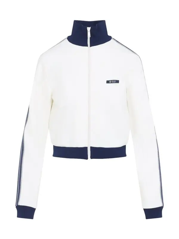 Prada Logo Zip-up Jacket - White