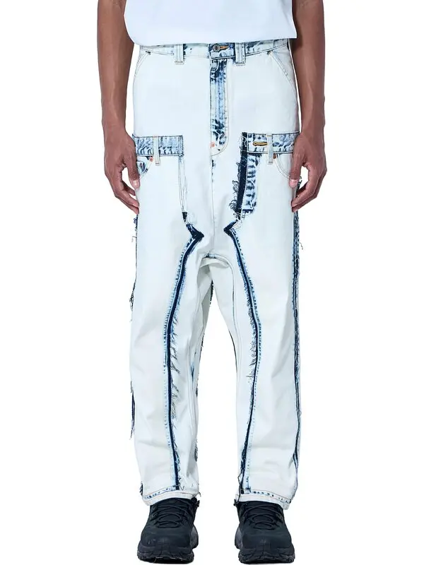 Junya Watanabe Deconstructed Panelled Denim Trousers - White