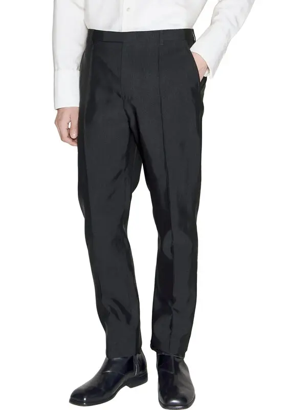 Saint Laurent High-waisted Faille Tailored Pants - Black