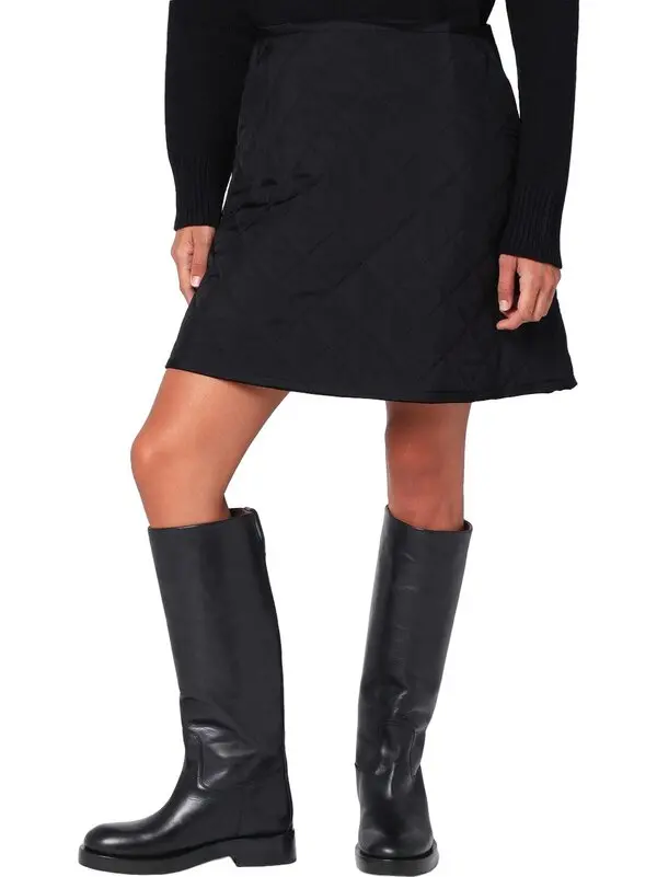 JIL SANDER Quilted Viscose Skirt - Black