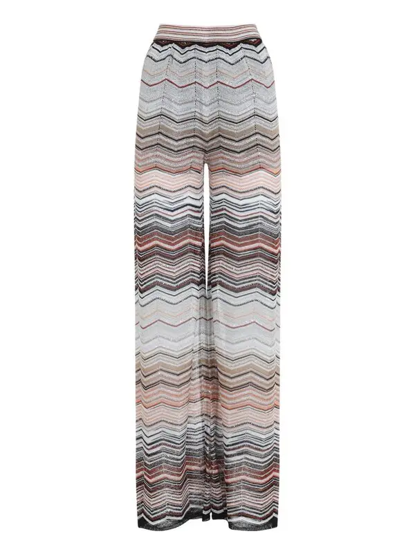 Missoni Zigzag Viscose Blend Wide Leg Pants - Multicolor