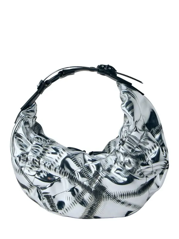 INNERRAUM Object Hm2 Small Crunch Half Moon Bag - Silver