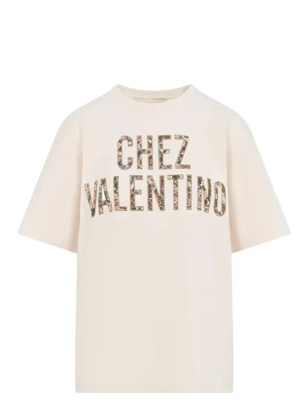 Valentino Garavani Cotton T-shirt With Floral Print - Multicolor