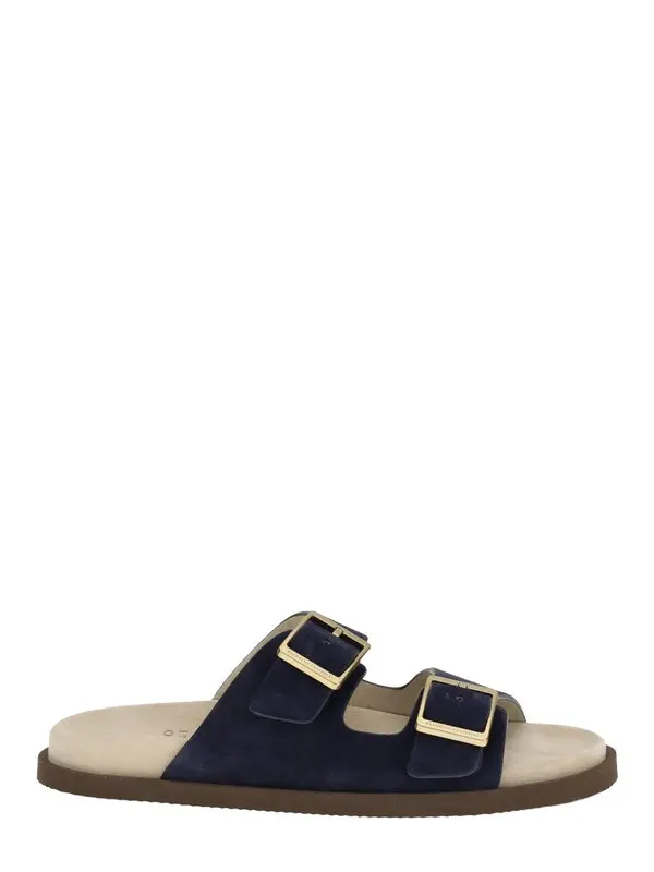 Brunello Cucinelli Suede Adjustable Strap Sandals - Blue