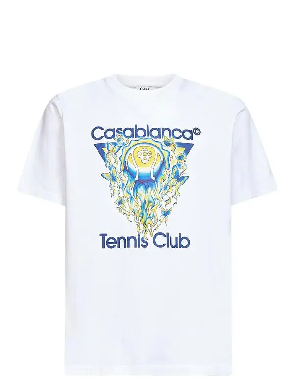 Casablanca White Tennis Club Icon T-shirt - Multicolor