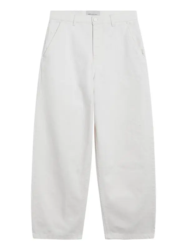 Ami Cream Cotton Denim Trousers - White