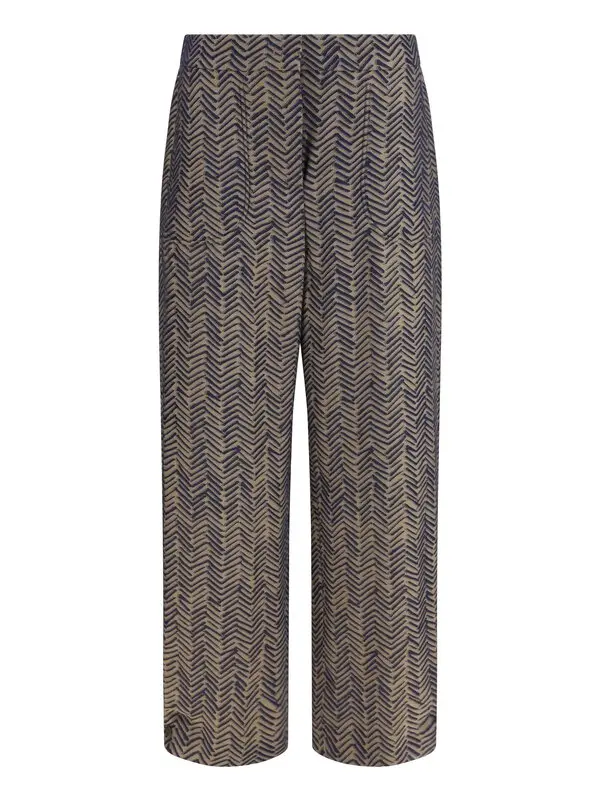 Giorgio Armani Chevron Jacquard Viscose Pants - Brown