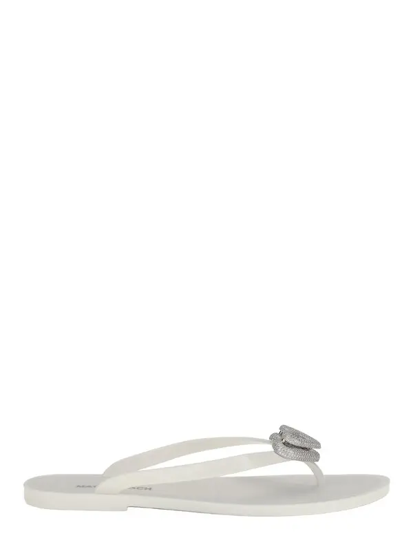 Mach & Mach Double Heart Thong Sandals - White