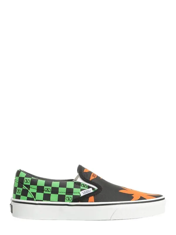 Valentino Garavani X Vans Slip-on Sneakers With Vlogo Checkerboard And Tropical Leaf Print - Multicolor