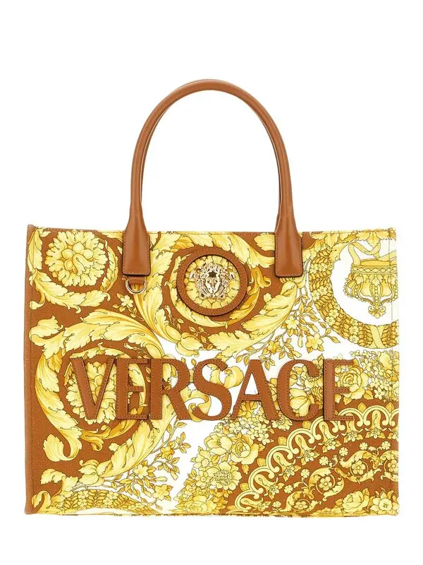 Versace Tote Bag With Medusa Emblem - Multicolor