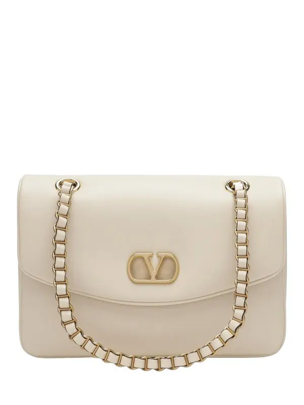 Valentino Garavani Medium Djuna Shoulder Bag In Nappa Leather - White