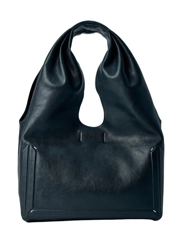 MAISON MARGIELA Medium Box Tote Bag In Textured Leather - Black