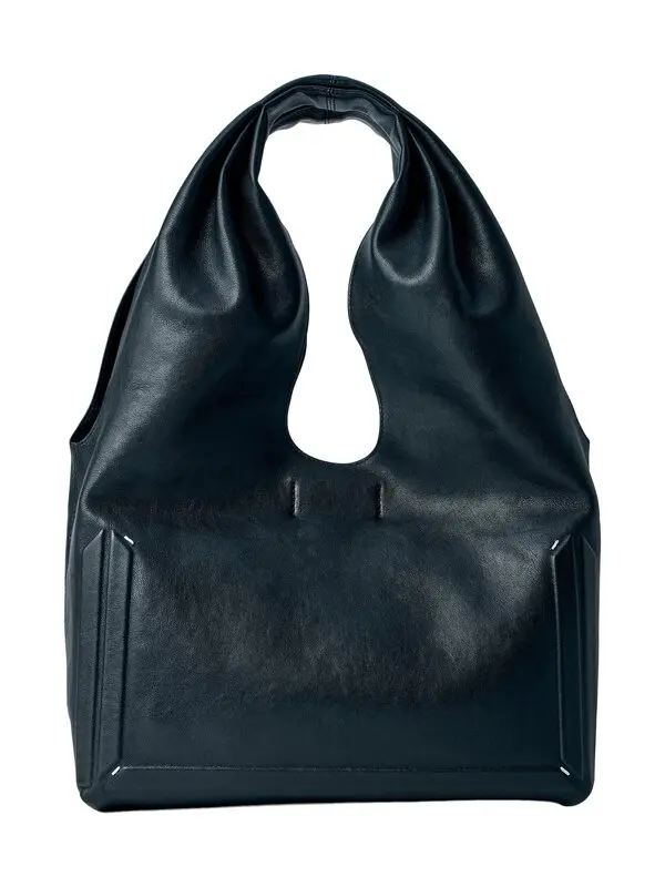 MAISON MARGIELA Medium Box Tote Bag In Textured Leather - Black