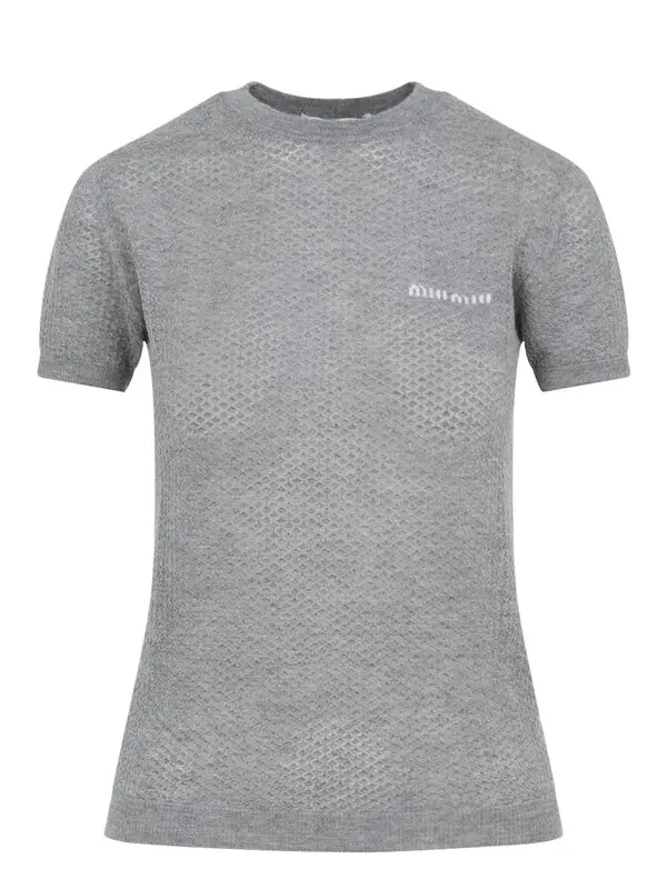 Miu Miu Cashmere T-shirt - Gray