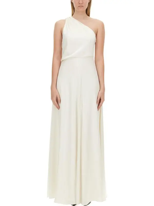 Max Mara Pamela One-shoulder Silk Gown - White