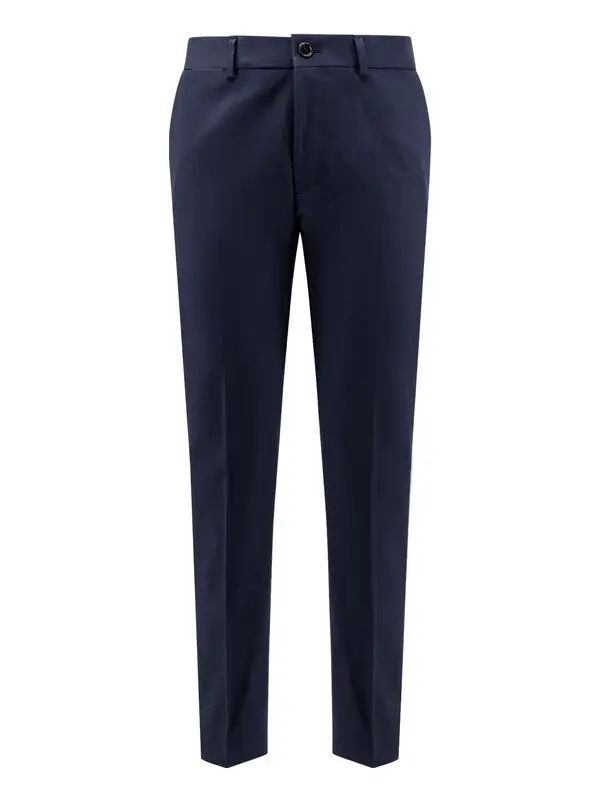 BOSS Cotton And Silk Blend Trousers - Blue