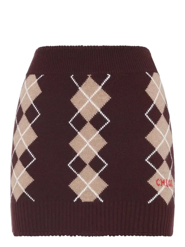 Chloé Wool Mini Skirt - Red