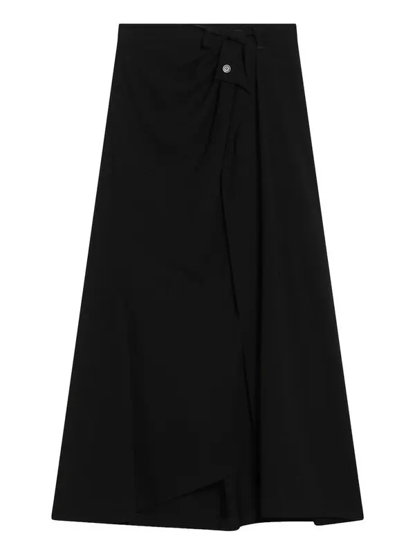 Balenciaga Draped Crêpe Skirt - Black