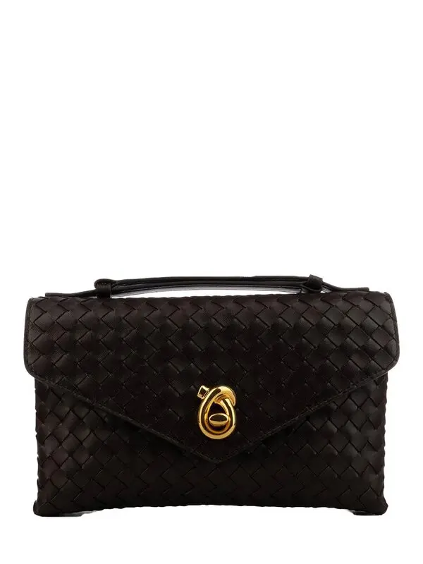 Bottega Veneta Woven Leather Turn Lock Crossbody Bag - Multicolor