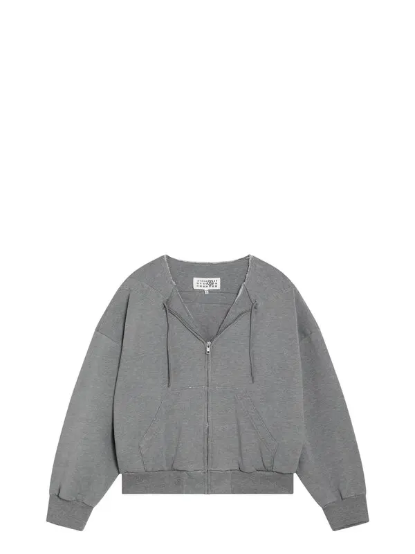 MAISON MARGIELA Cotton Zip-up Sweatshirt - Gray