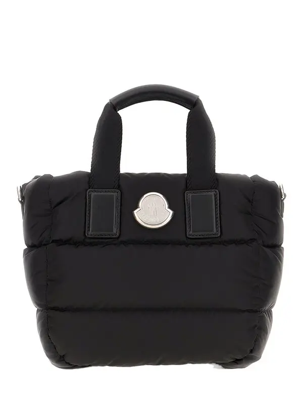 Moncler Quilted Top Handle Bag With Logo Detail - Multicolor