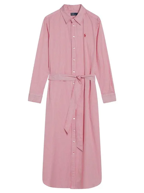 Polo Ralph Lauren Midi Shirt Dress - Red