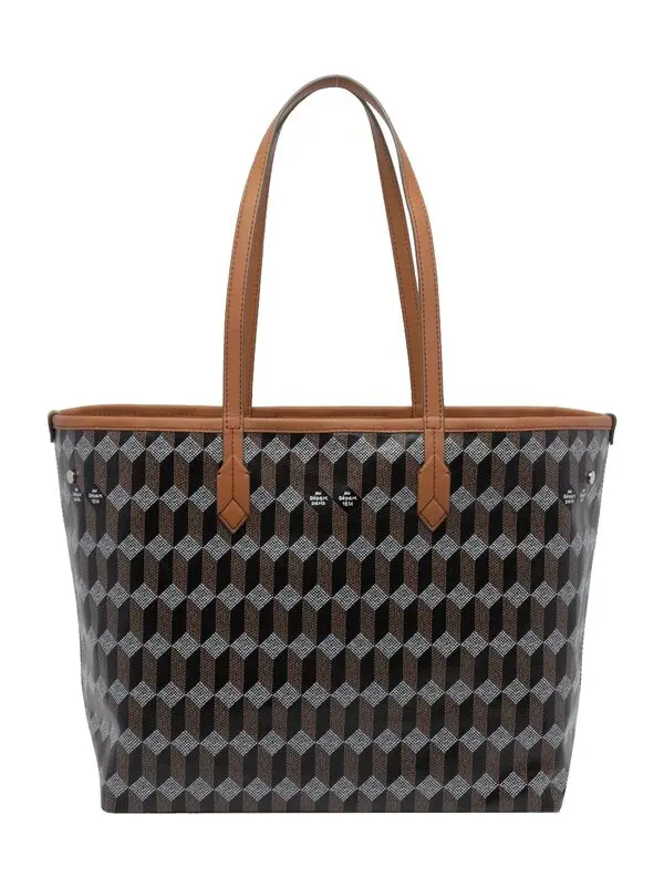 AU DEPART N° 47 Tote Bag In Monogram Canvas And Calfskin - Brown