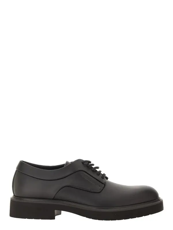 FERRAGAMO Derby Shoes With Ornament - Black