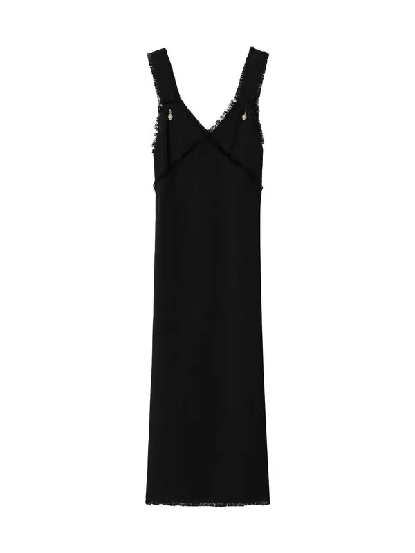 TOTEME Textured Sable Slip Dress - Black