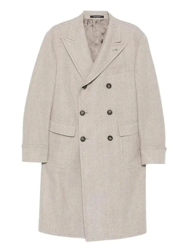 Tagliatore Double-breasted Virgin Wool Coat - Cream